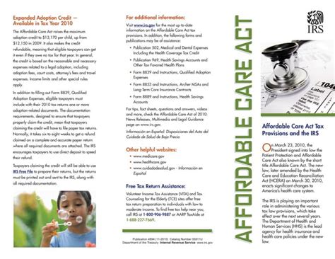 Ppaca Irs Brochure Ppt