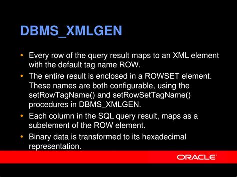 Ppt Oracle Xdb Release 9ir2 Publishing Xml And Xmltype Views