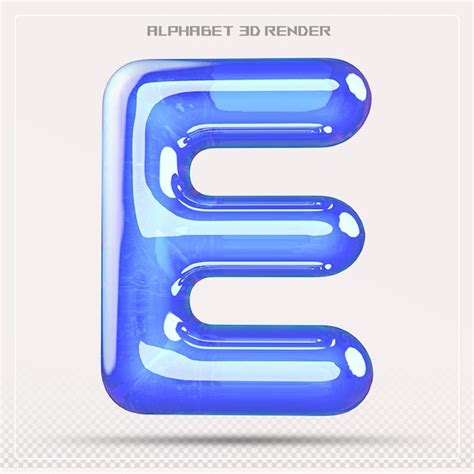 버블 글자 E 글 ⁇ 그래디언트 알파 ⁇ 3d 렌더 프리미엄 Psd 파일