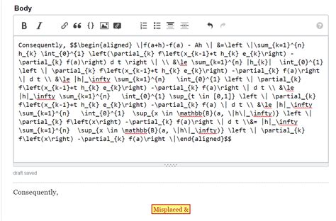 Vertical Alignment Error Misplaced And In Mathjax Tex Latex Stack