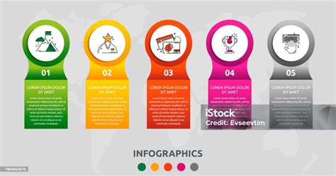 벡터 인포 그래픽 3d 템플릿 원 다섯 레이블 다이어그램 그래프 프리젠 테이션 5가지 옵션이 있는 비즈니스 컨셉 콘텐츠에 대한
