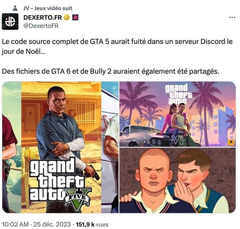 Alerte 🚨 Le Code Source Complet De Gta V A Fuité Sur Le Forum