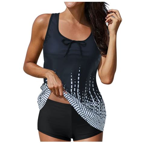 Bigersell Plus Size Women Swimsuits Summer Swim Shirts Woman T Shirt Bra High Waist Panty