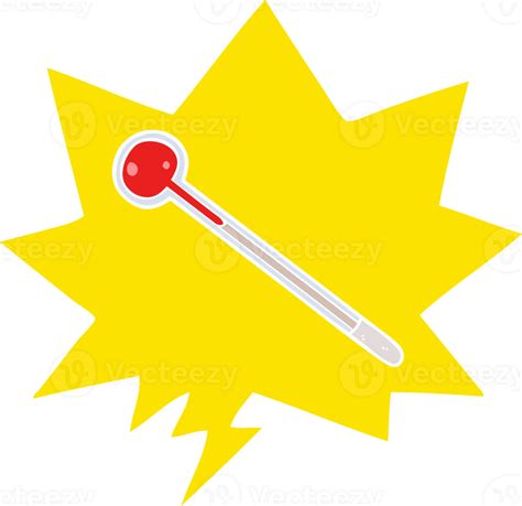 Cartoom Thermometer With Speech Bubble In Retro Style 45231859 Png