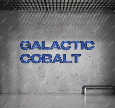 Premium Psd Galactic Cobalt Logo Effect Mockup On Office Wall