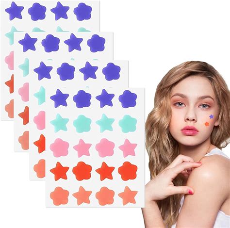 Sunnow 80 Pcs Pimple Patches Stars Colorful Acne Patch Star Spot