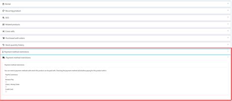 Payment Method Restrictions For Any Product Nopcommerce