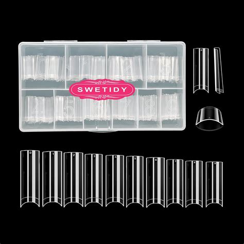 500pcs No C Curve Xxl Square Nail Tips Swetidy Clear