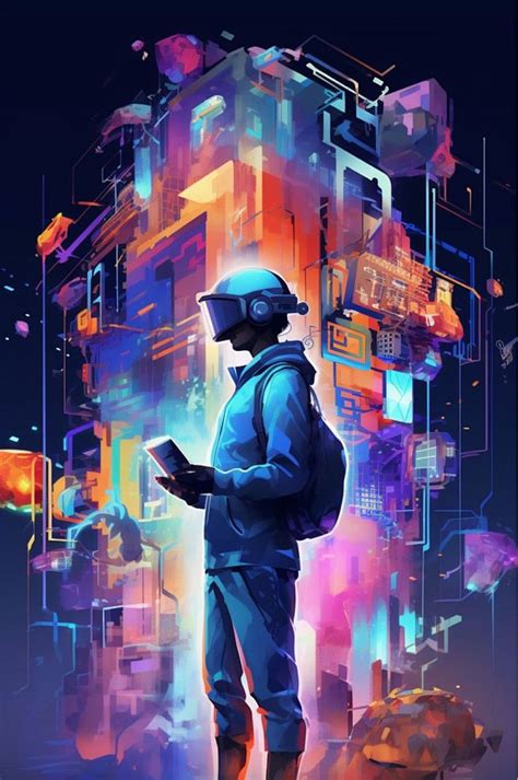 Ai数字艺术炫酷赛博朋克vr眼镜人物图片