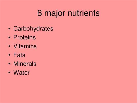 Ppt 6 Major Nutrients Powerpoint Presentation Free Download Id5331980