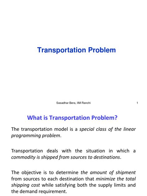 Optimizing Transportation Costs Solving The Transportation Problem