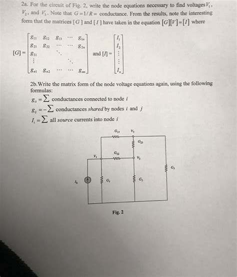 Solved For The Circuit Of Fig Write The Node Equations Chegg