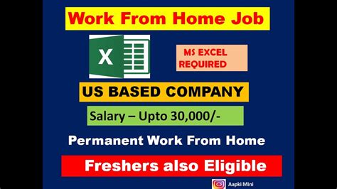 Excel Jobs Work From Home Excel Jobs At Home Online Job For Freshers
