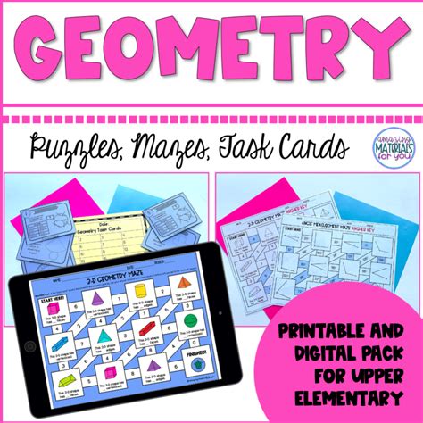 Geometry Puzzles Mazes Task Cards Made By Teachers