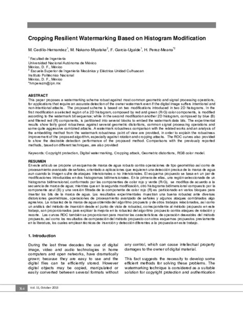 Pdf Cropping Resilient Watermarking Based On Histogram Modification
