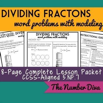 5th Grade Dividing Fractions Worksheets Notes Word Problems With