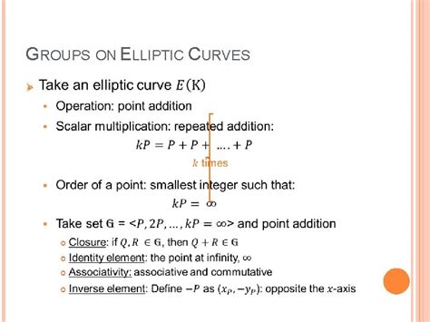 ELLIPTIC CURVE CRYPTOGRAPHY Curves Pairings Cryptography ELLIPTIC CURVES