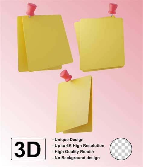 Premium Psd Psd Pin Note Ui Icon 3d