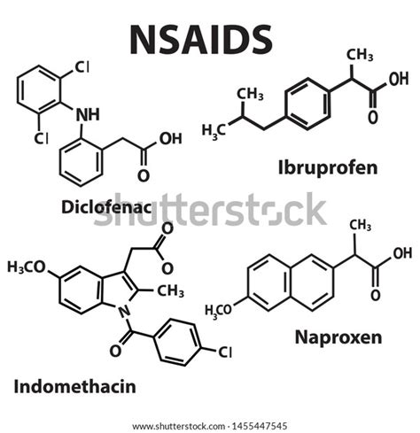 Skeleton Chemical Structure Nsaids Stock Vector Royalty Free 1455447545