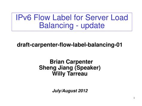 PPT IPv6 Flow Label For Server Load Balancing Update PowerPoint Presentation ID 6139445