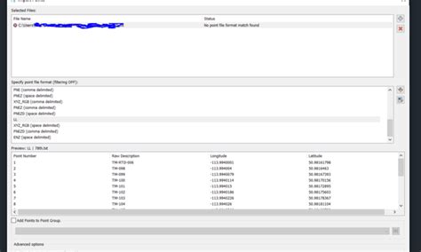 Solved No Point File Format Match Found When Importing Longitude And
