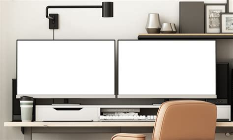 직장 키보드 마우스 및 노트북이 있는 공장 및 사무 장비가 있는 데스크탑 격리된 빈 화면 3d 렌더링 0명에 대한 스톡 사진 및 기타 이미지 Istock