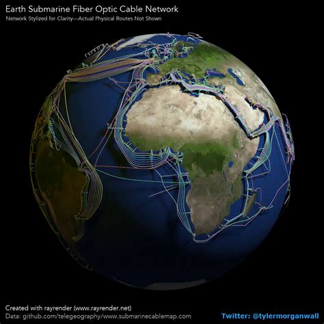 Earths Submarine Fiber Optic Cable Network — Information Is Beautiful