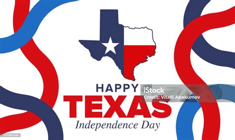 텍사스 독립기념일 3월에 매년 열리는 유니테스 미국의 자유 휴가 외로운 별 깃발 텍사스 플래그 애국적인 표지판과 요소 포스터