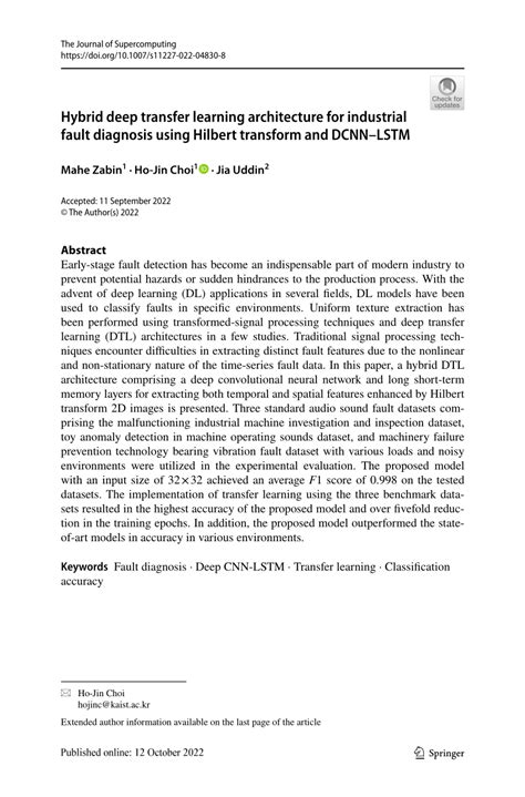pdf hybrid deep transfer learning architecture for industrial fault