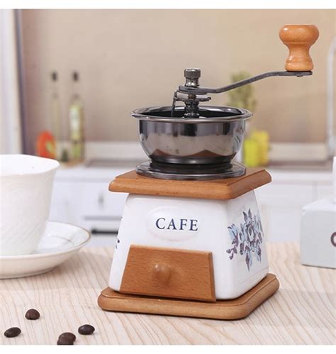 핸드 원목 수동 분쇄 쇼핑추천 박스 글라인더 신상입고 핸드밀 그라인더 커피 우드 파우더 빈티지 원두 도자기 티몬