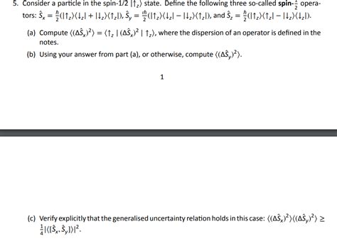 Solved Consider A Particle In The Spin Z Chegg