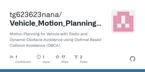 Github Tg623623nanavehiclemotionplanningwithobstaclesavoidance