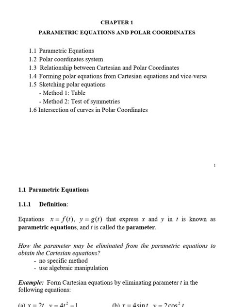 Sscm1023 Chap 1 Parametrics Eq Polar Coordinates Pdf Sscm1023 Chap 1 Parametrics Eq Polar Coordinates Pdf
