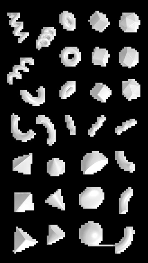 概念三维立体几何矢量图形元素合集包 3d Primitives Collection 花瓣网