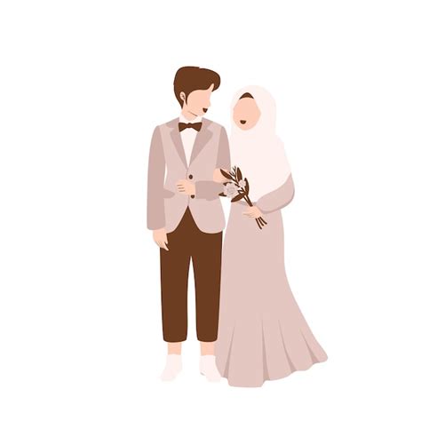 Premium Vector Muslim Wedding Couple Illustration