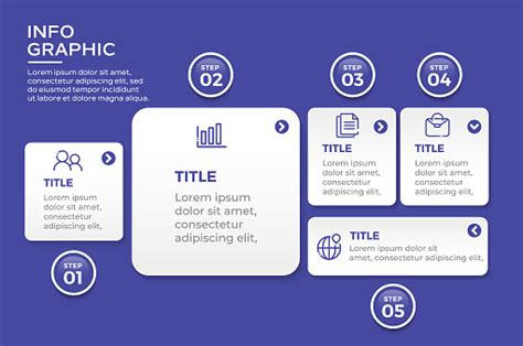 비즈니스 인포그래픽 디자인 요소 및 숫자 옵션 5 단계비즈니스 컨셉 다이어그램 프리젠 테이션 워크 플로우 레이아웃 배너 흐름 도표 정보 그래프에 사용할 수 있습니다 벡터