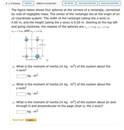 Solved 8 3 Points DETAILS SERCP11 8 4 0P 037 MY NOTES Chegg Com