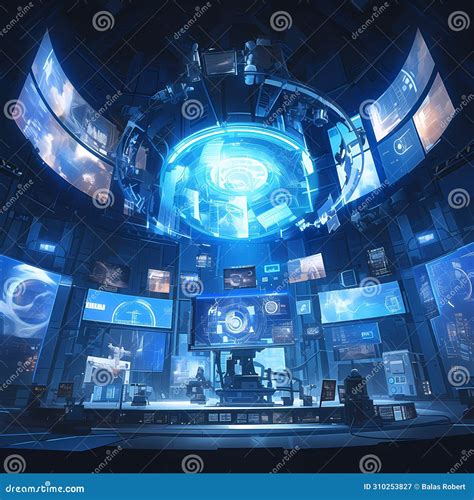 Technological Future Command Center Stock Illustration Illustration Of Equipment Interface