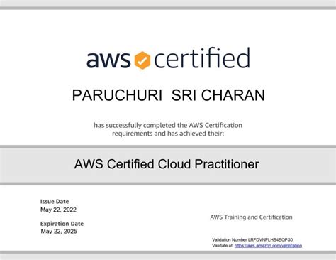 Aws Awscloudpractitioner Awscertification Klcse Kluniversity Sri Charan Paruchuri