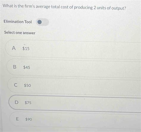 solved what is the firm s average total cost of producing 2 units of