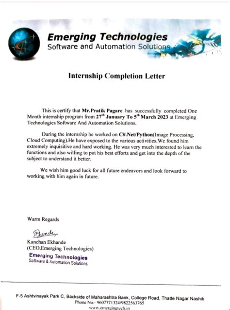 Pratik Pagare On Linkedin Internshipcompletion Fullstackdeveloper Pythonbioinformatics