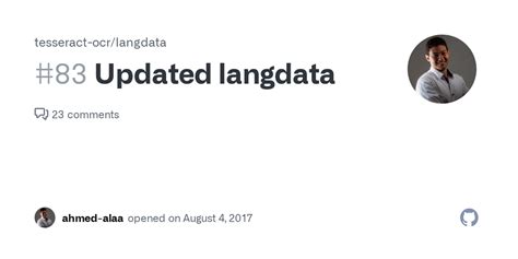 Updated Langdata · Issue 83 · Tesseract Ocr Langdata · Github