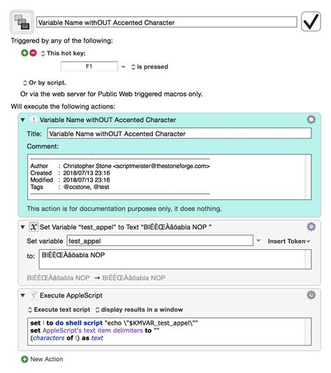 Km Execute Shell Script Action With Diacritic Variable Names Values Questions And Suggestions