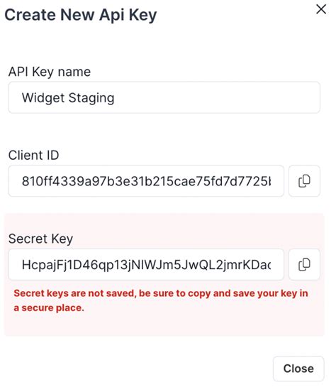 Create Api Keys Changeup