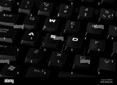 WASD Keys On Gaming Keyboard Close Up Backlit Keys Stock Photo Alamy