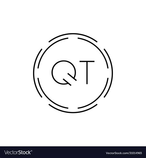 Initial Letter Qt Logo Design Template Digital Vector Image