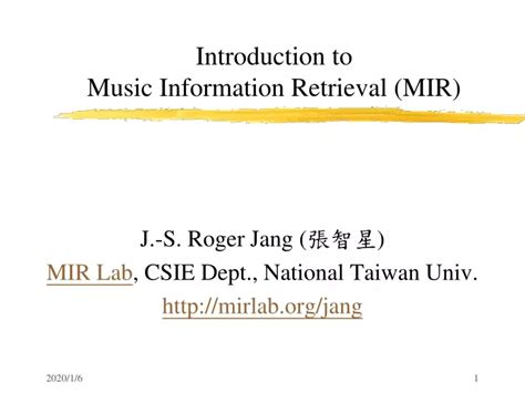 Ppt Music Information Retrieval Exploring Search Methods And Acoustic Inputs Powerpoint