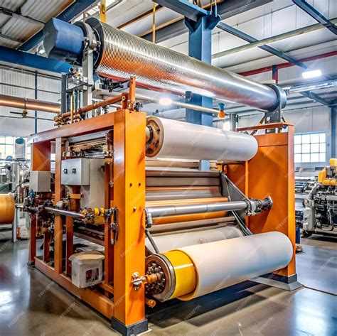 Industrial Printing Press Machine With Large Rollers In A Factory Setting Premium Ai Generated