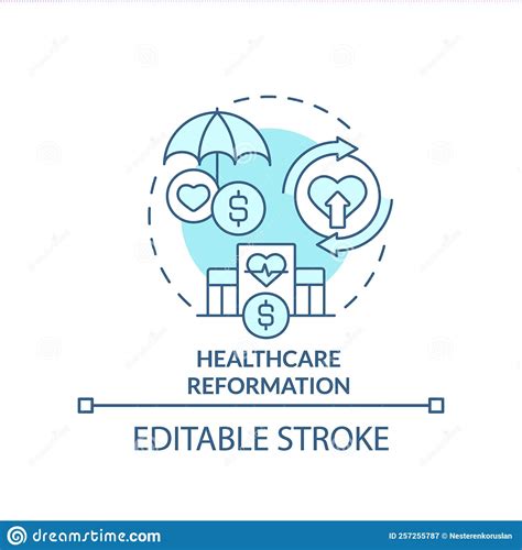 Healthcare Reformation Turquoise Concept Icon Stock Vector Illustration Of Clinic Popularity