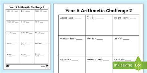 👉 Year 5 Arithmetic Challenge 2 Teacher Made Twinkl